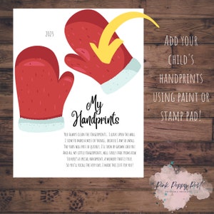 Christmas or Holiday Handprint Art With Poem, Easy Mitten Craft for ...