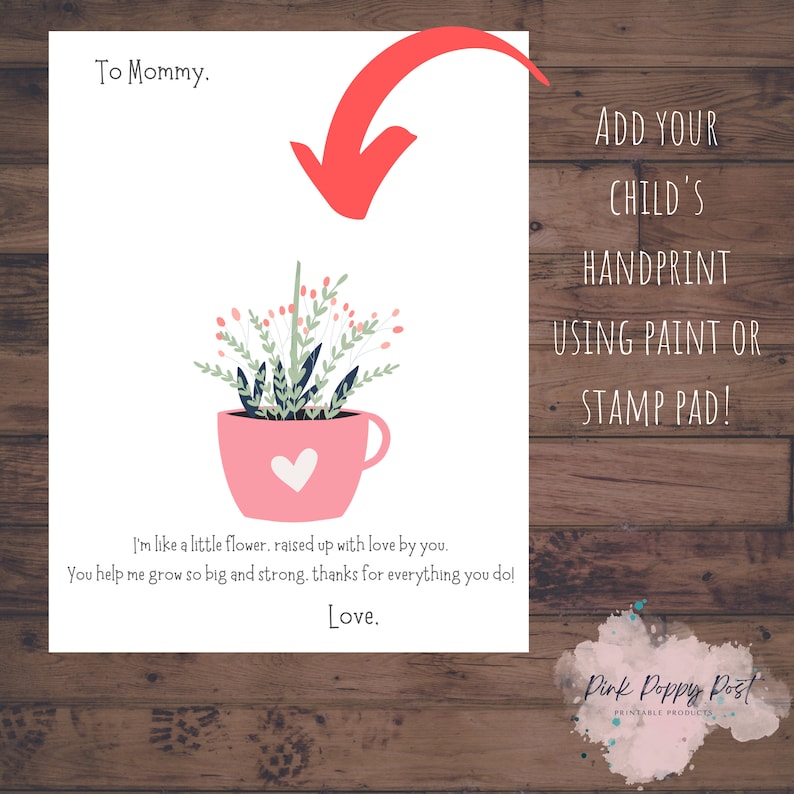 Mother's Day Handprint Art, Keepsake Gift, Poem (PDF Pattern) - Etsy