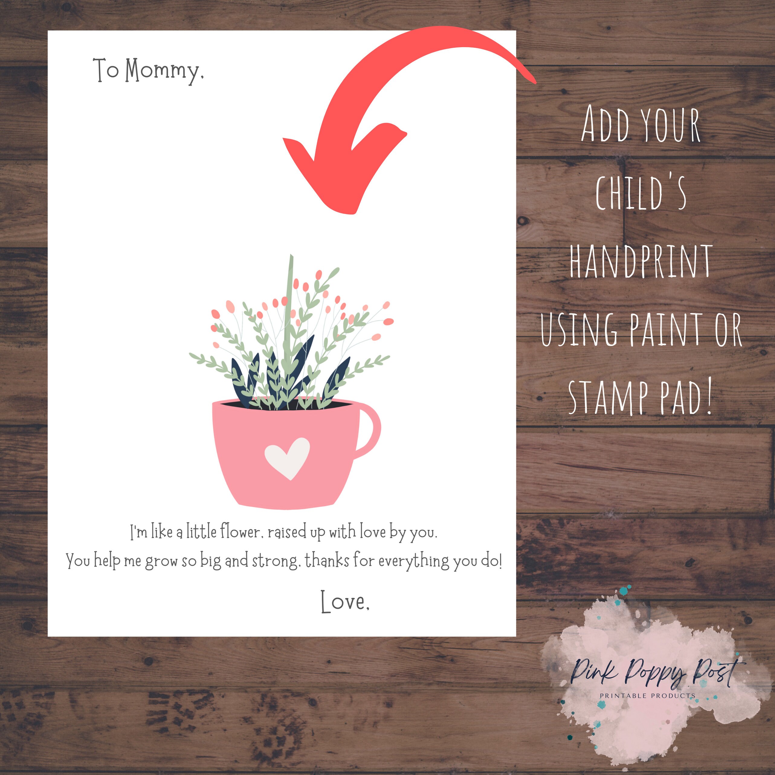 Mother's Day Handprint Keepsake Craft With Poem, Handprint Art, Easy ...