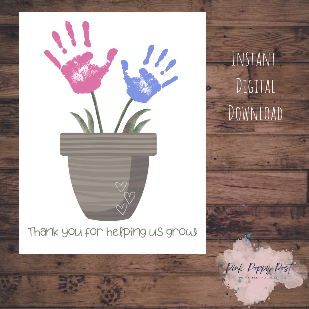 Teacher Handprint Gift, Thank You Printable (PDF Download) - Etsy