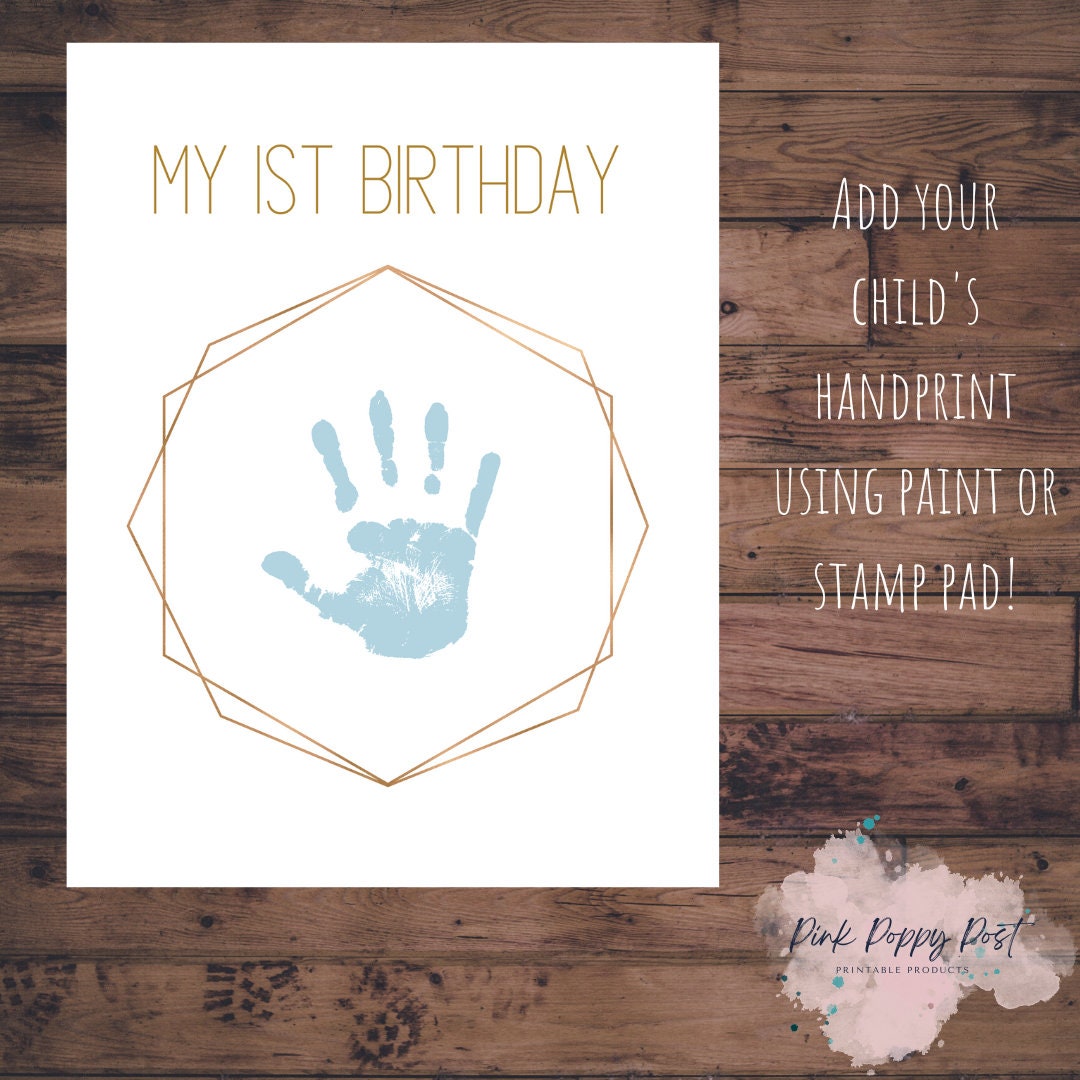 Birthday Handprint Keepsakes, Handprint Ages 1-10, Birthday Keepsakes ...
