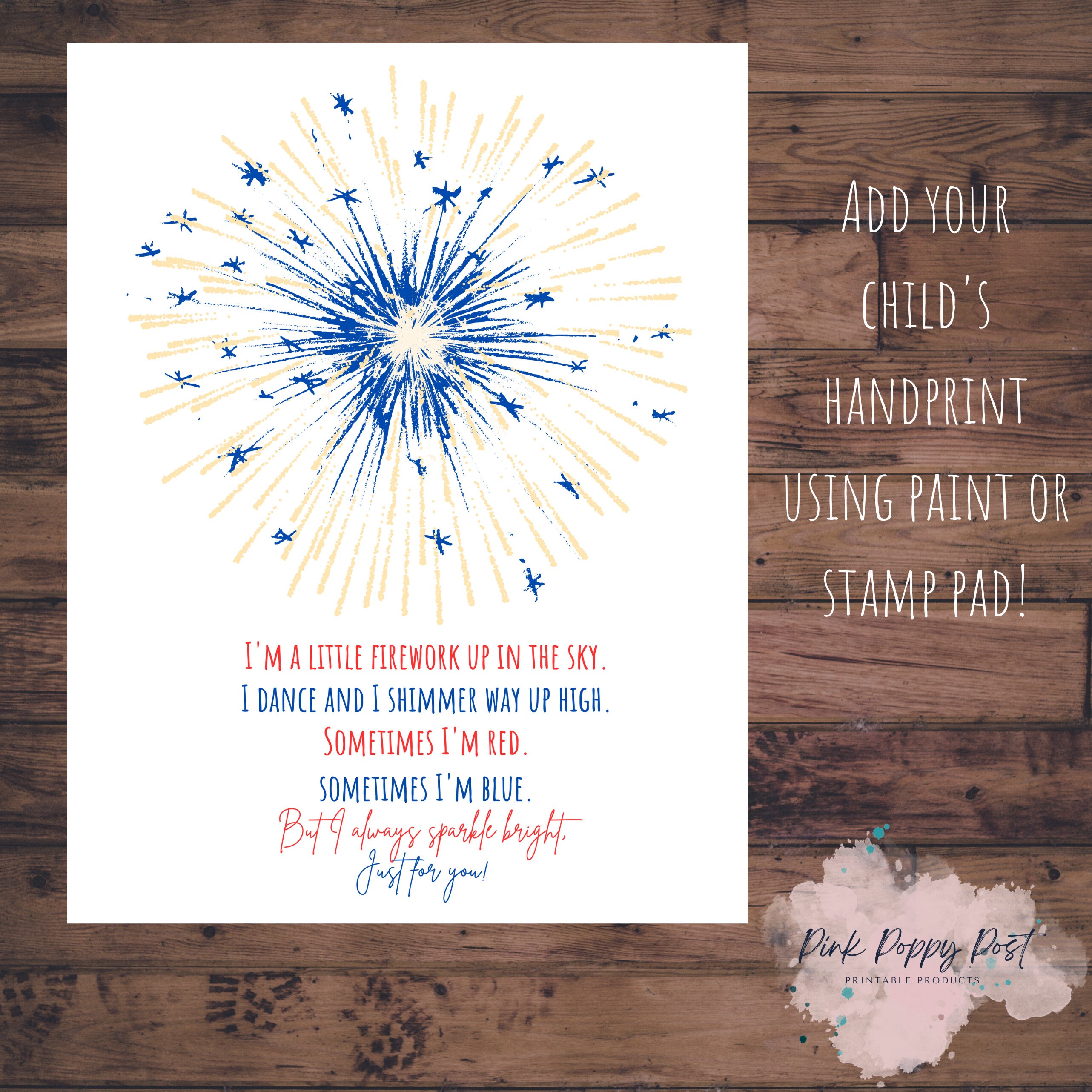 Independence Day Fourth of July Firework Handprint Art, Fourth of July ...