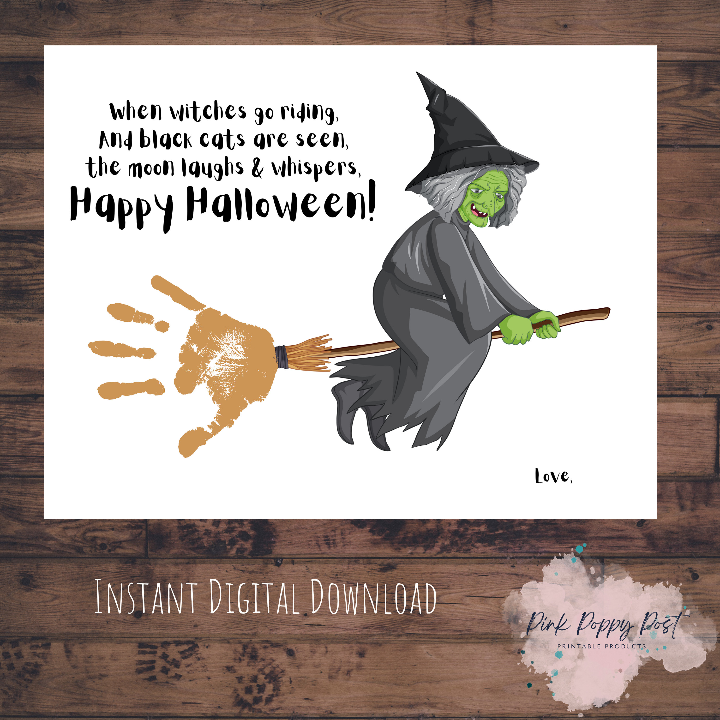 Halloween Witch Handprint Art, Halloween Craft for Kids, Halloween ...