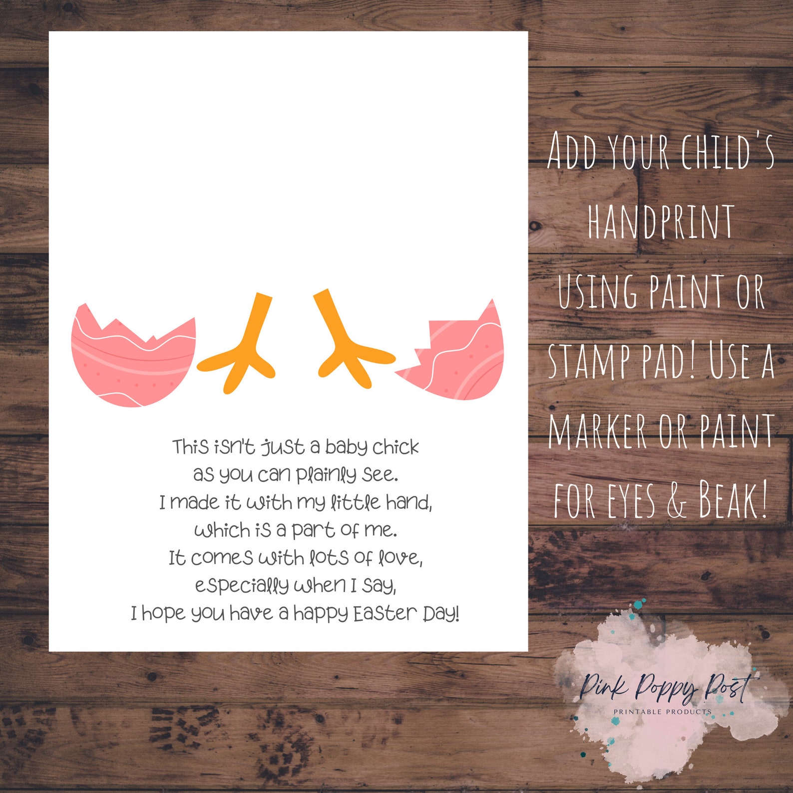 Baby Chick Easter Handprint Art Spring Art Happy Easter - Etsy