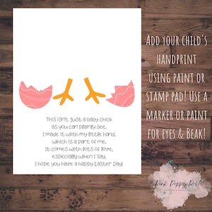 Baby Chick Easter Handprint Art, Spring Art, Happy Easter Craft for ...