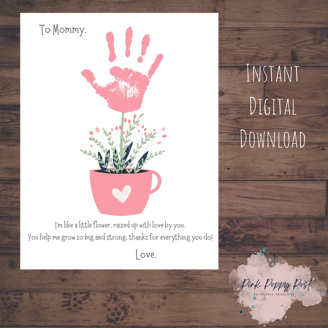 Mother's Day Handprint Art, Keepsake Gift, Poem (PDF Pattern) - Etsy