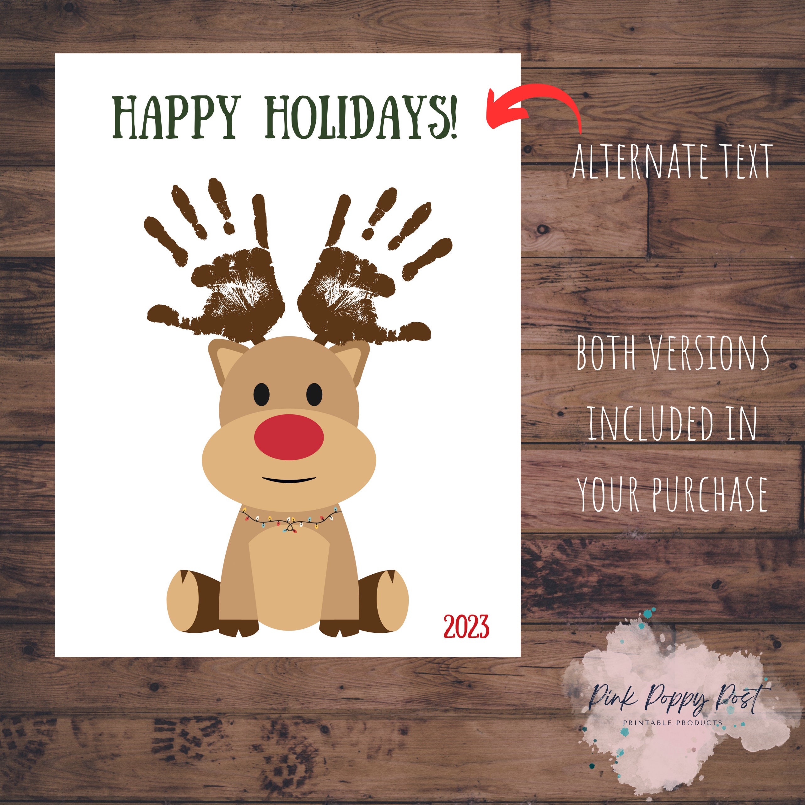 Christmas or Holiday Handprint Art, Easy Reindeer Craft for Kids ...