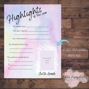 My School Memory Book, Printable School Memory Book, Perfect for First ...