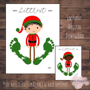 Christmas/holiday Footprint Art, Multi-cultural Representation, Easy ...