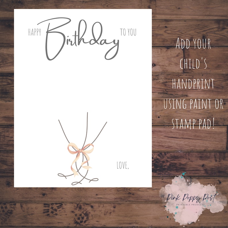 Happy Birthday Handprint Art Custom Birthday Gift Handprint - Etsy