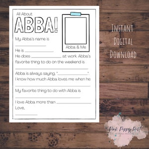 Father's Day Printable in Various Names - All About My Dad/daddy/papa ...