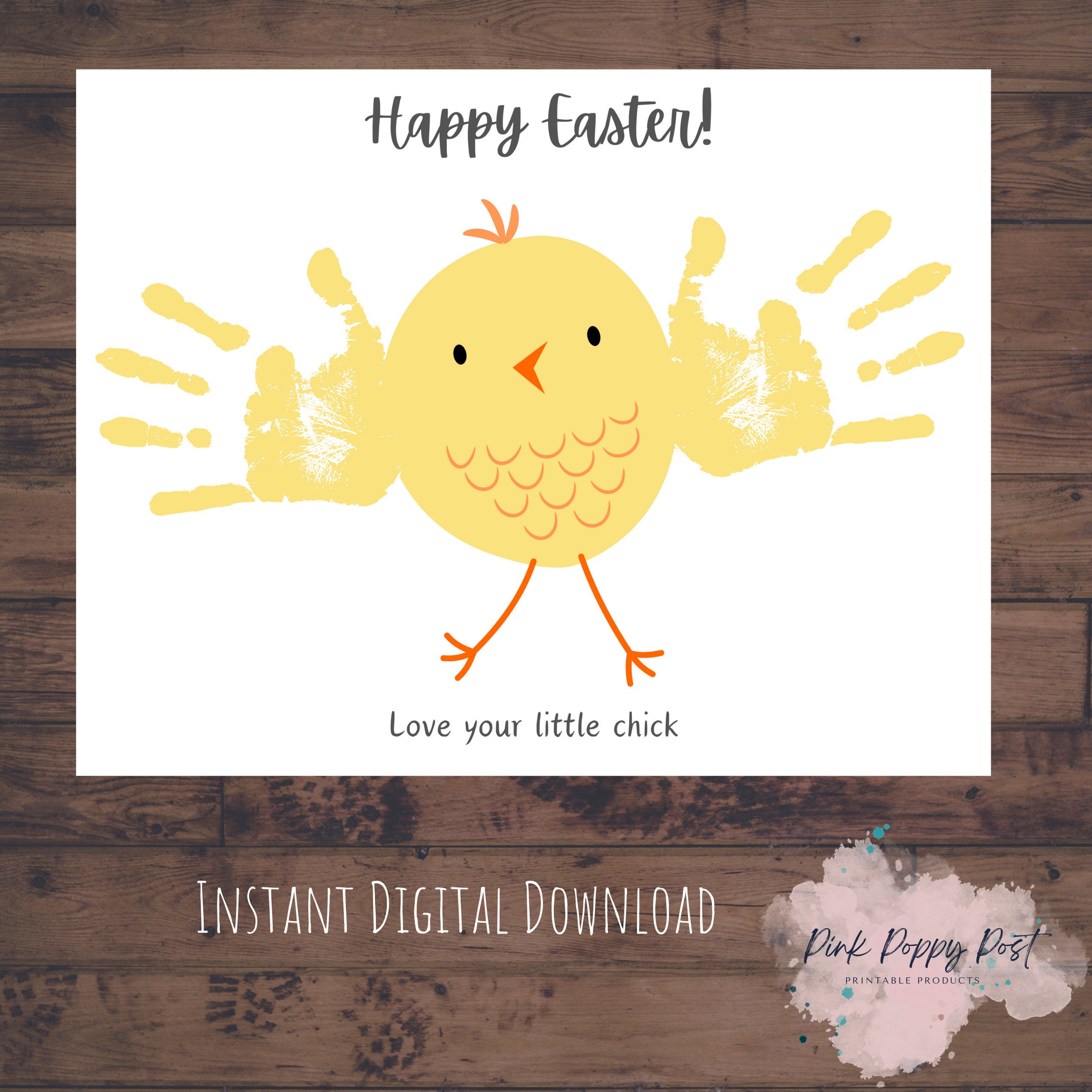 Baby Chick Easter Handprint Art, Spring Art, Happy Easter Craft for ...