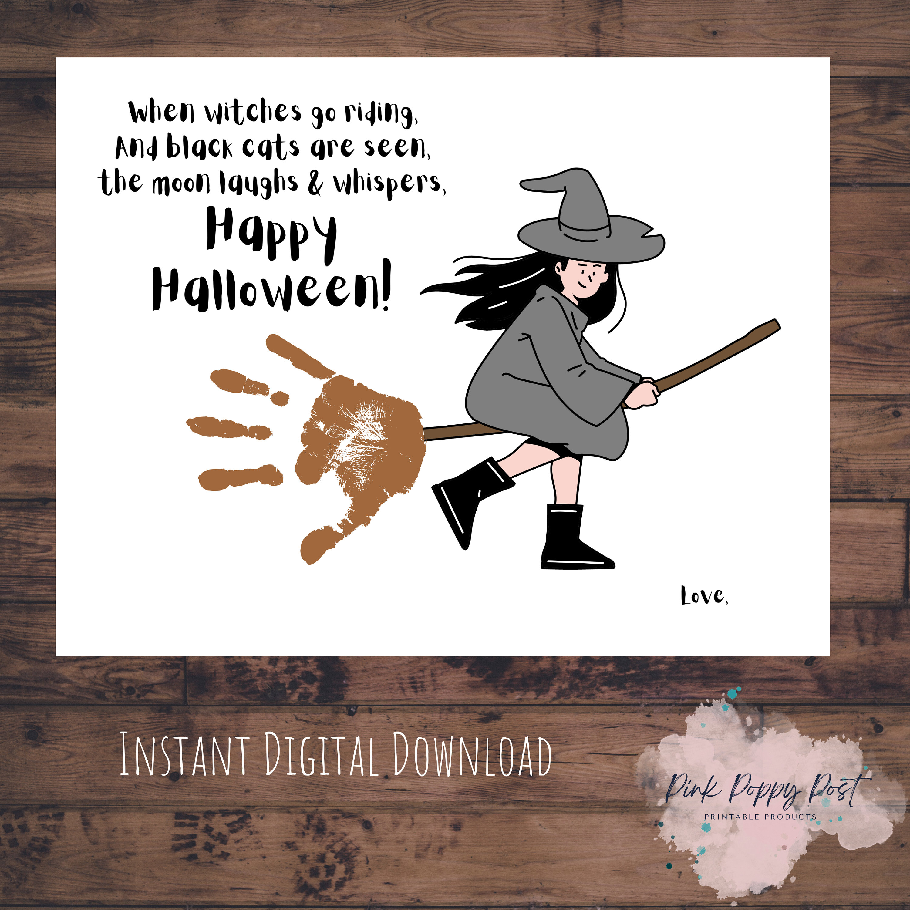 Halloween Witch Handprint Art, Halloween Craft for Kids, Halloween ...