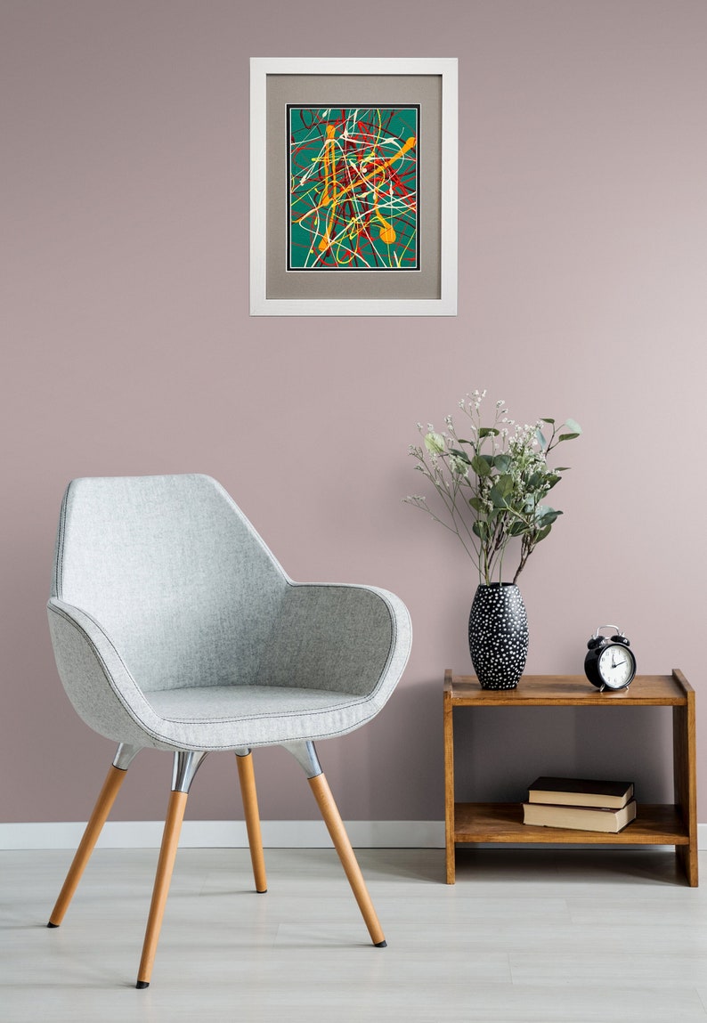 Original Abstract Painting Modern Art Yellow Orange Red on - Etsy