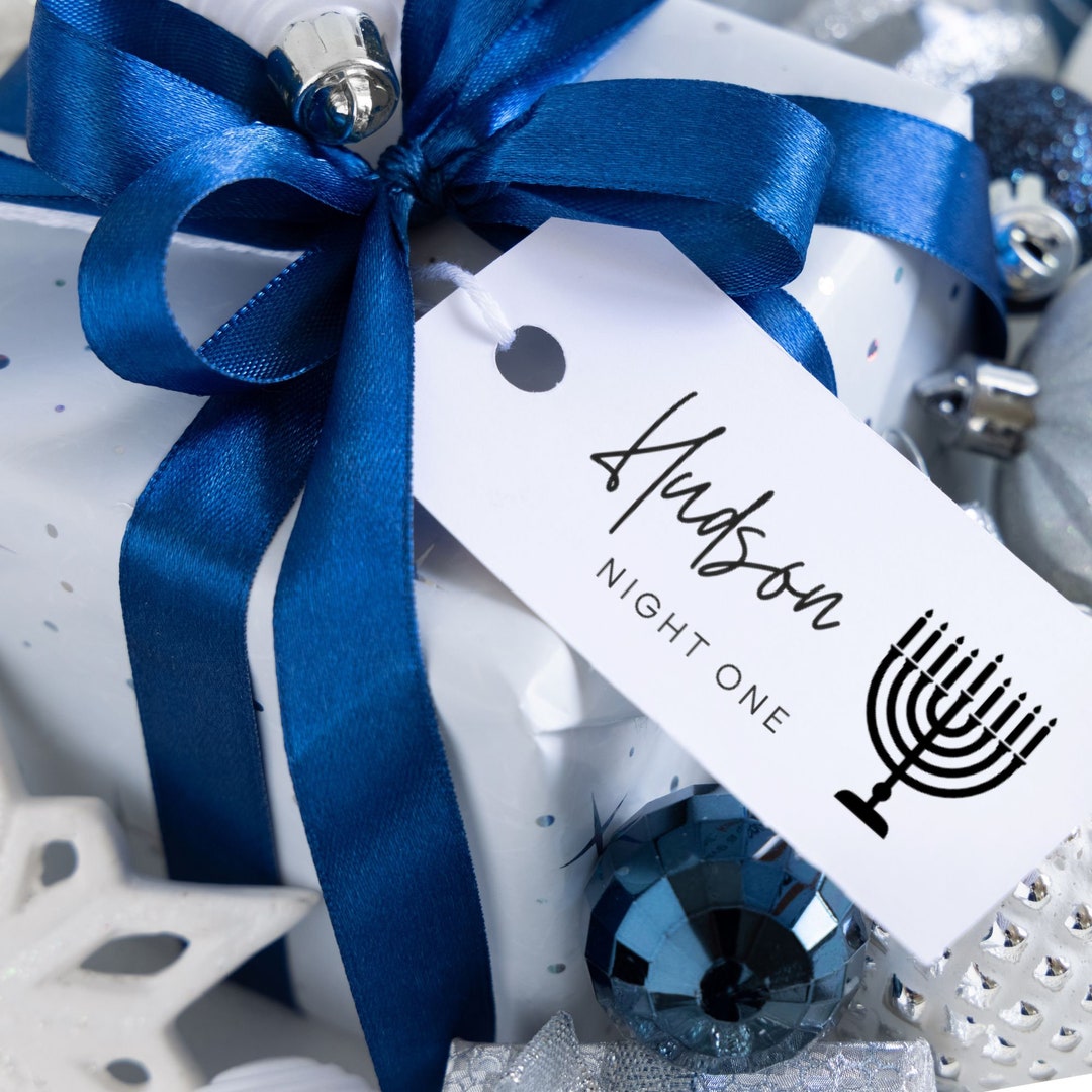 Hanukkah Custom Gift Tag - 8 Nights of Gifts - Happy Hanukkah Gift Tag ...