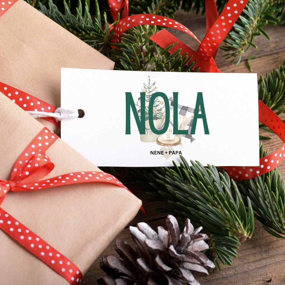 Large Custom Gift Tag - Personalized Holiday Gift Tag - Holiday Gift ...