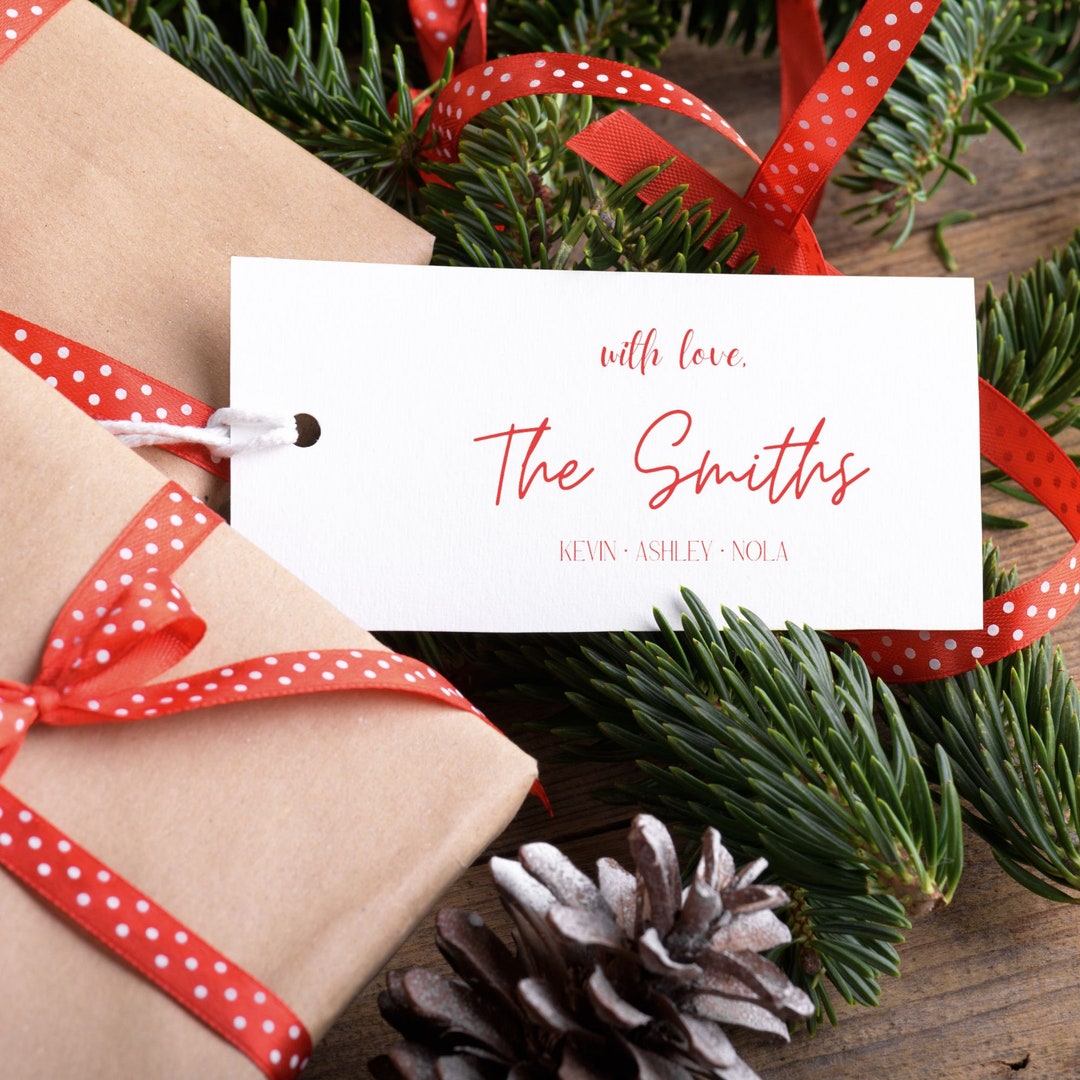 Large Custom Gift Tag - Personalized Holiday Gift Tag - Holiday Gift ...