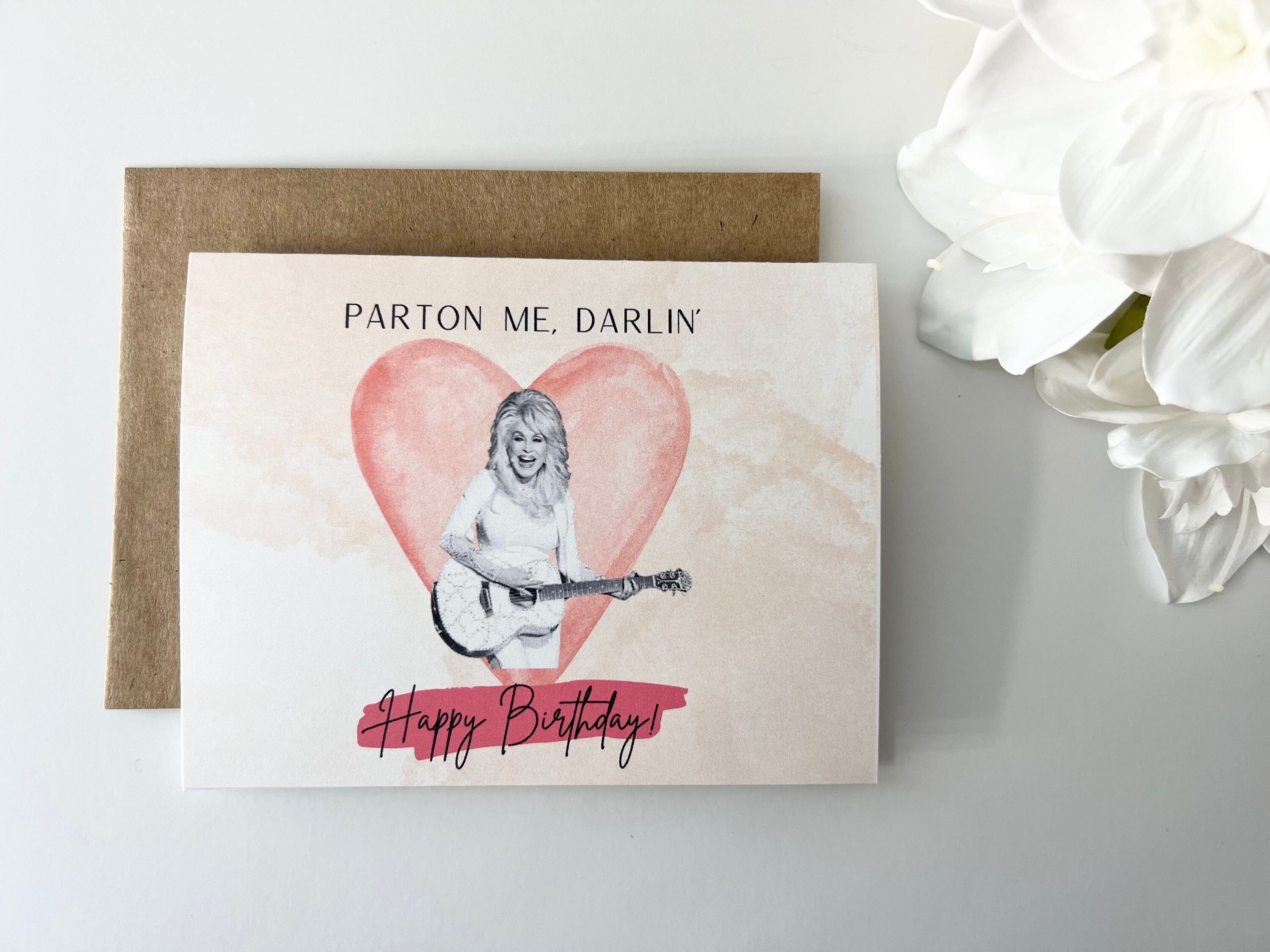 Pink Parton Me Darlin' Happy Birthday Card - Dolly Parton Birthday Card ...