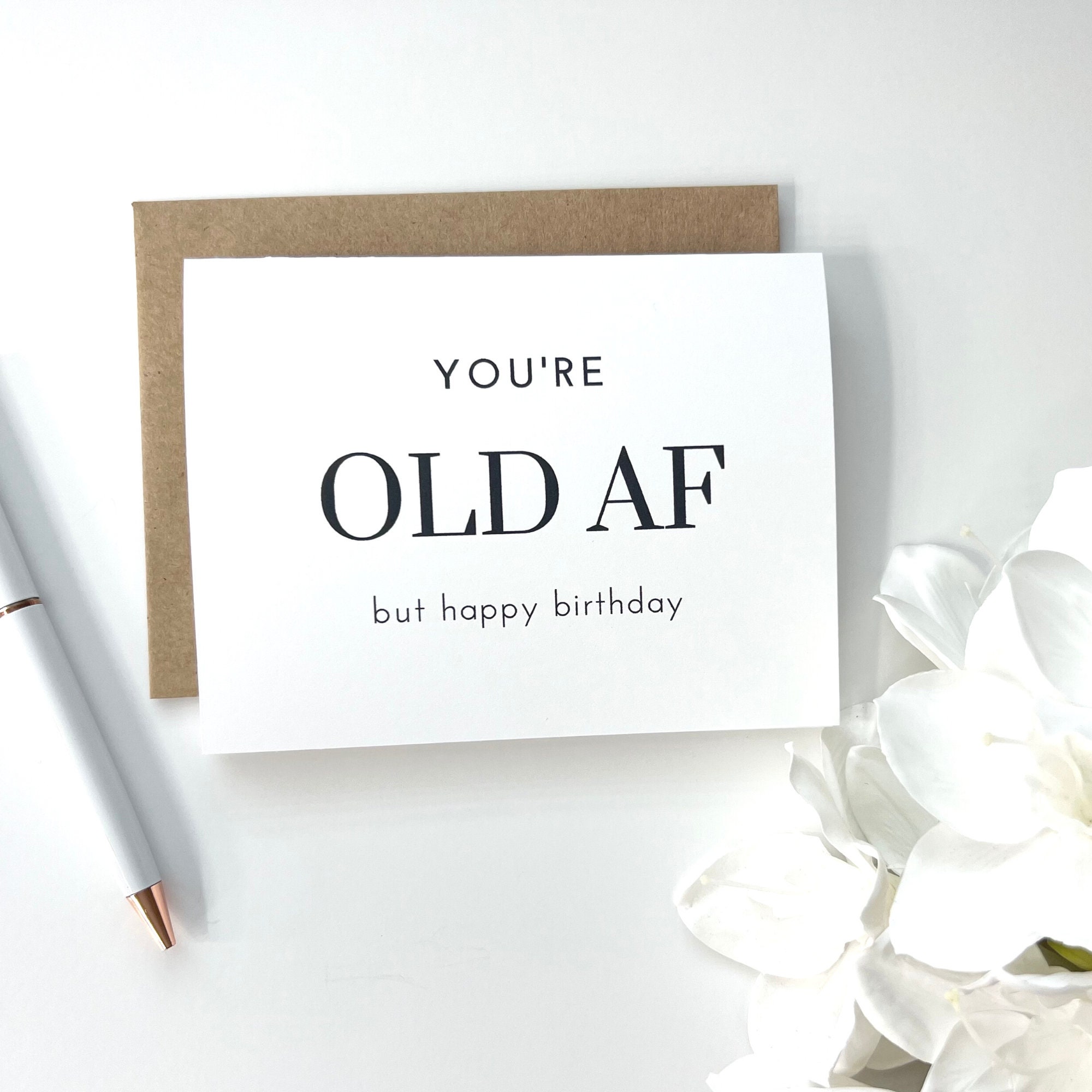 Old AF Birthday Card - Funny Birthday Card - Old Birthday Greeting Card ...