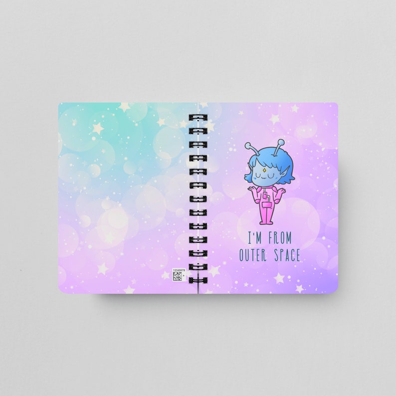 Extraterrestrial Girl I'm From Outer Space Spiral Notebook Cute Alien ...