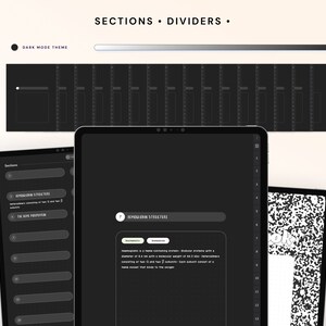 Student Digital Notebook Dark Mode Hyperlinked Notetaking - Etsy