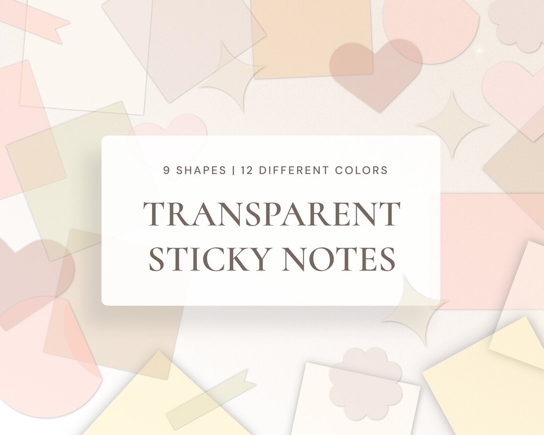 Transparent Digital Stickers for Planner Student Sticky Notes for ...