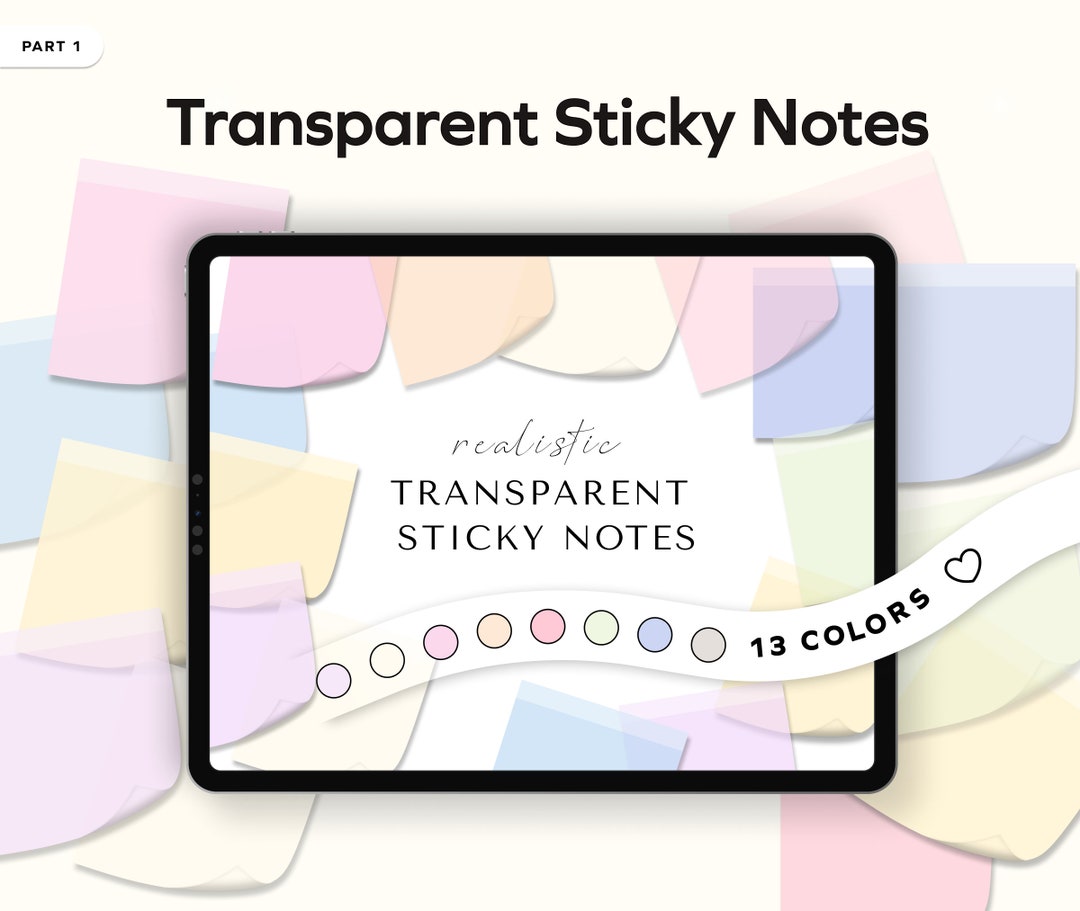 Transparent Digital Stickers for Planner Student Sticky Notes for ...