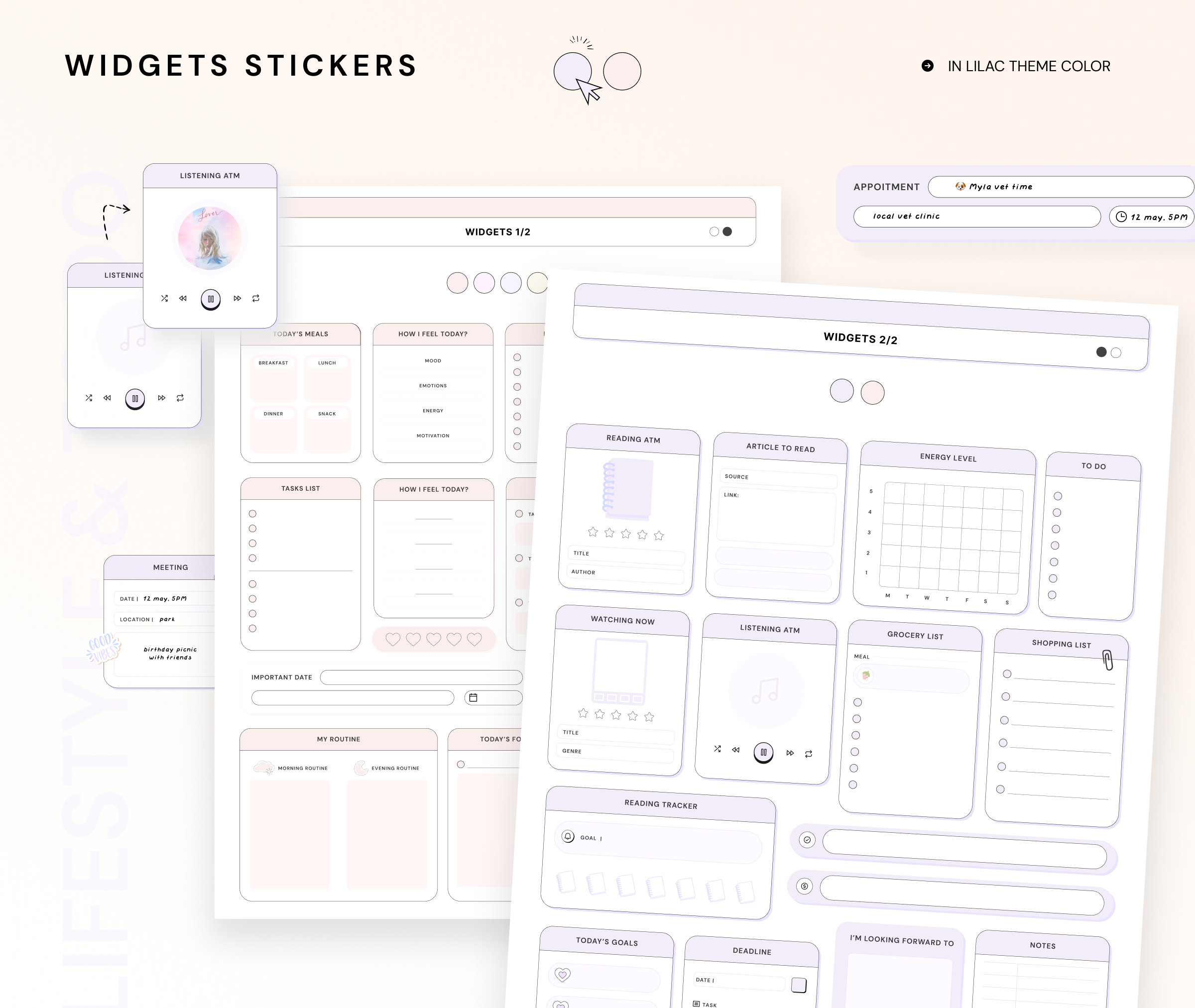 Everyday Digital Stickers for Planner Goodnotes Widget Sticker Book ...