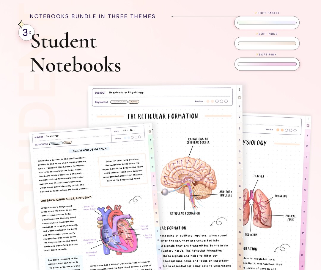 Student Digital Notebook Bundle Hyperlinked Notetaking - Etsy