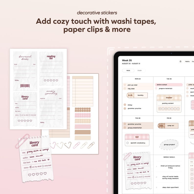 Student Digital Stickers for Ipad, Goodnotes Study, Digital Notetaking ...