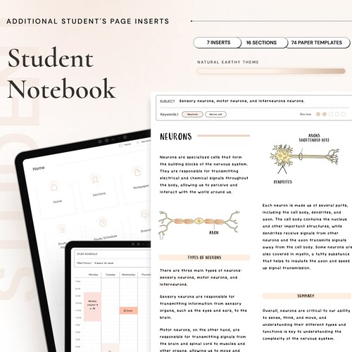Student Digital Notebook Hyperlinked Notetaking Templates - Etsy