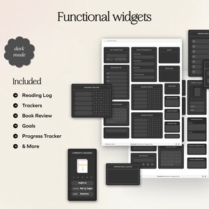 Book Lover Digital Stickers for Reading Journal, Dark Mode Goodnotes ...