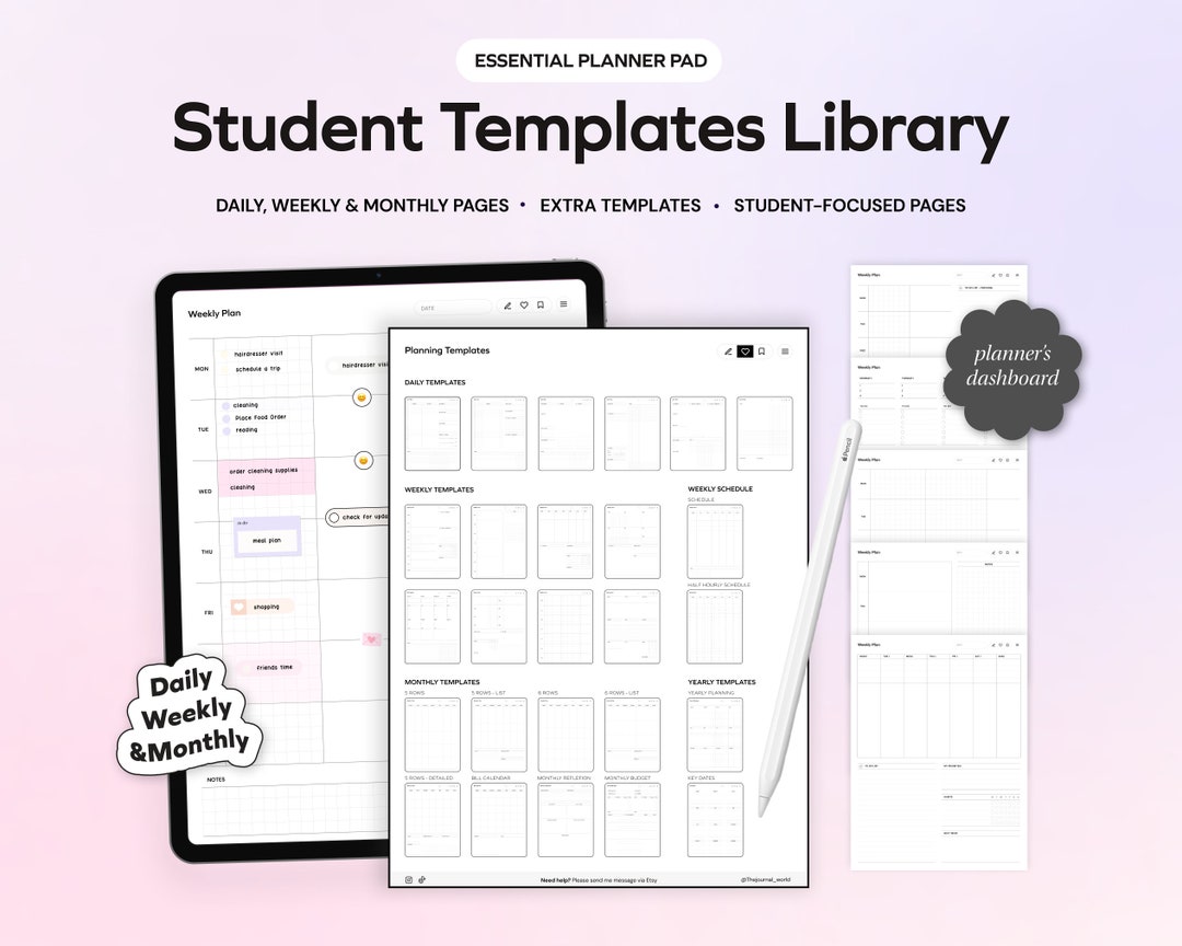 Undated Digital Planner Templates for Ipad, Goodnotes, Notability ...