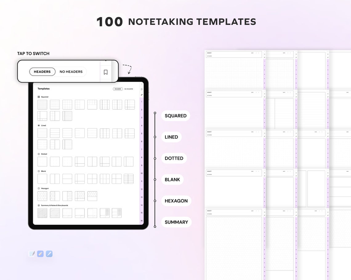 Student Digital Notebook Goodnotes iPad Notebook Notepaper Hyperlinked ...