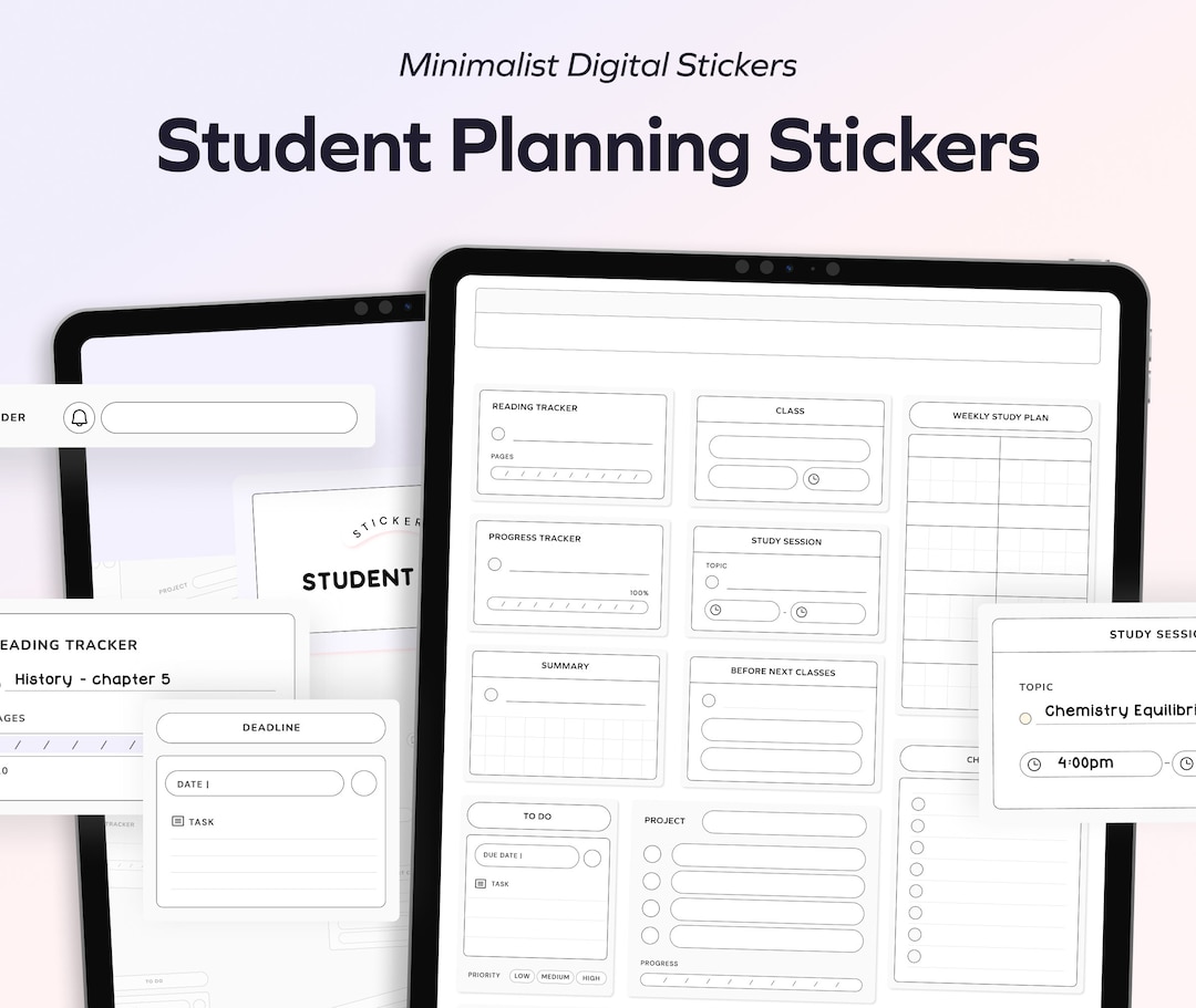 Student Digital Stickers for Planner Goodnotes Precropped Study ...