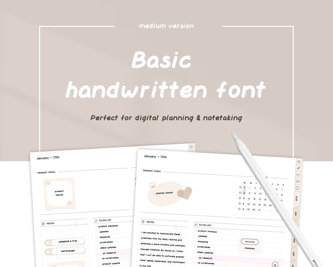 Neat Handwritten Font, Minimalist Cute Handwriting Font Handwrriten ...