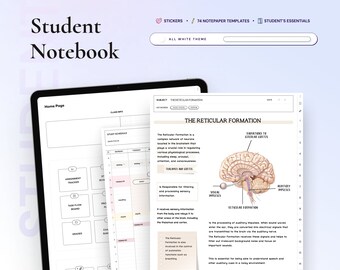 Student Digital Notebook Dark Mode Hyperlinked Notetaking Templates ...