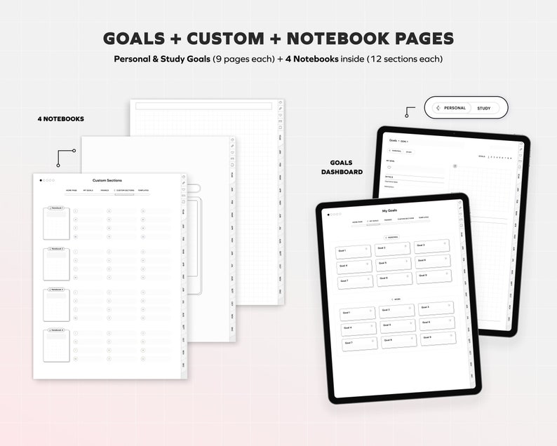 Undated Life Student Digital Planner for Goodnotes Notability iPad ...