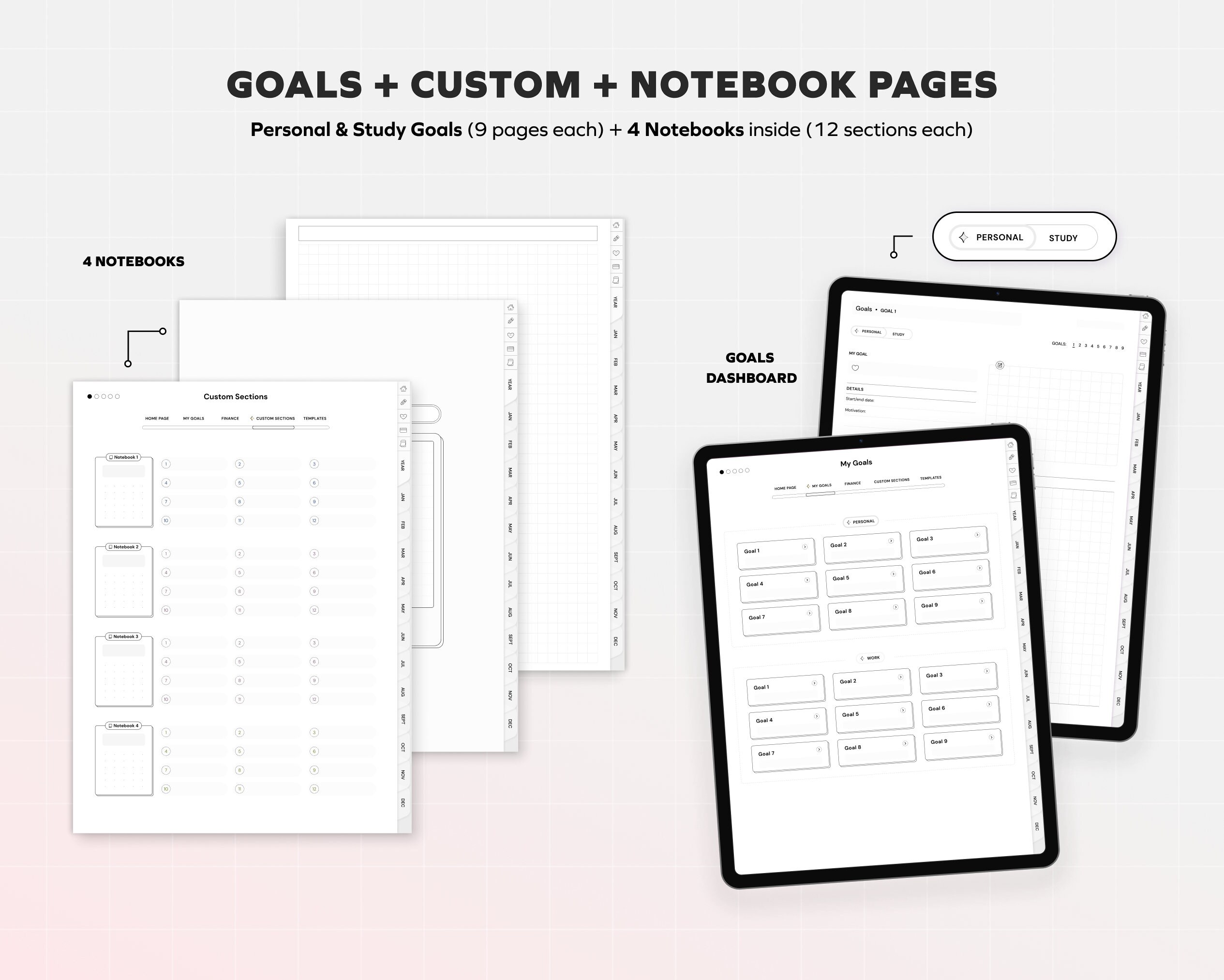 Undated Life Student Digital Planner for Goodnotes Notability iPad ...