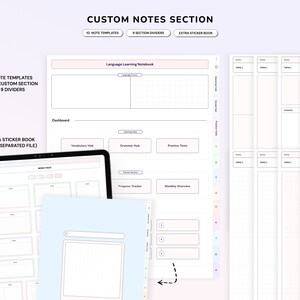 Language Learning Notebook/planner Learn Grammar Vocabulary Digital ...