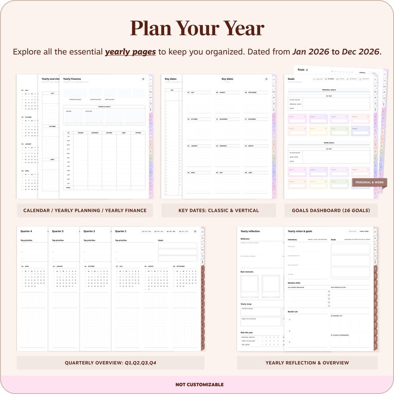 2026-27 Custom Digital Life Work iPad Planner for Goodnotes, Notability ...