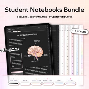 Student Digital Notebook Bundle Hyperlinked Notetaking Templates for ...
