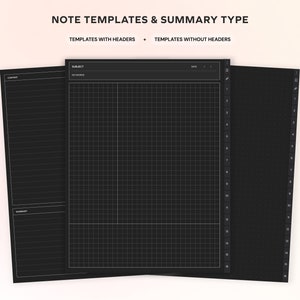 Student Digital Notebook Dark Mode | Hyperlinked Notetaking Templates ...