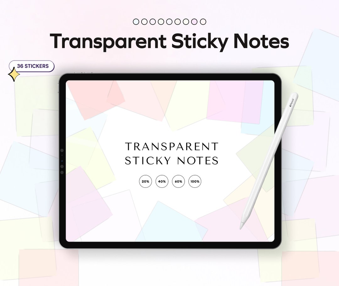 Transparent Digital Stickers for Planner Student Sticky Notes for ...