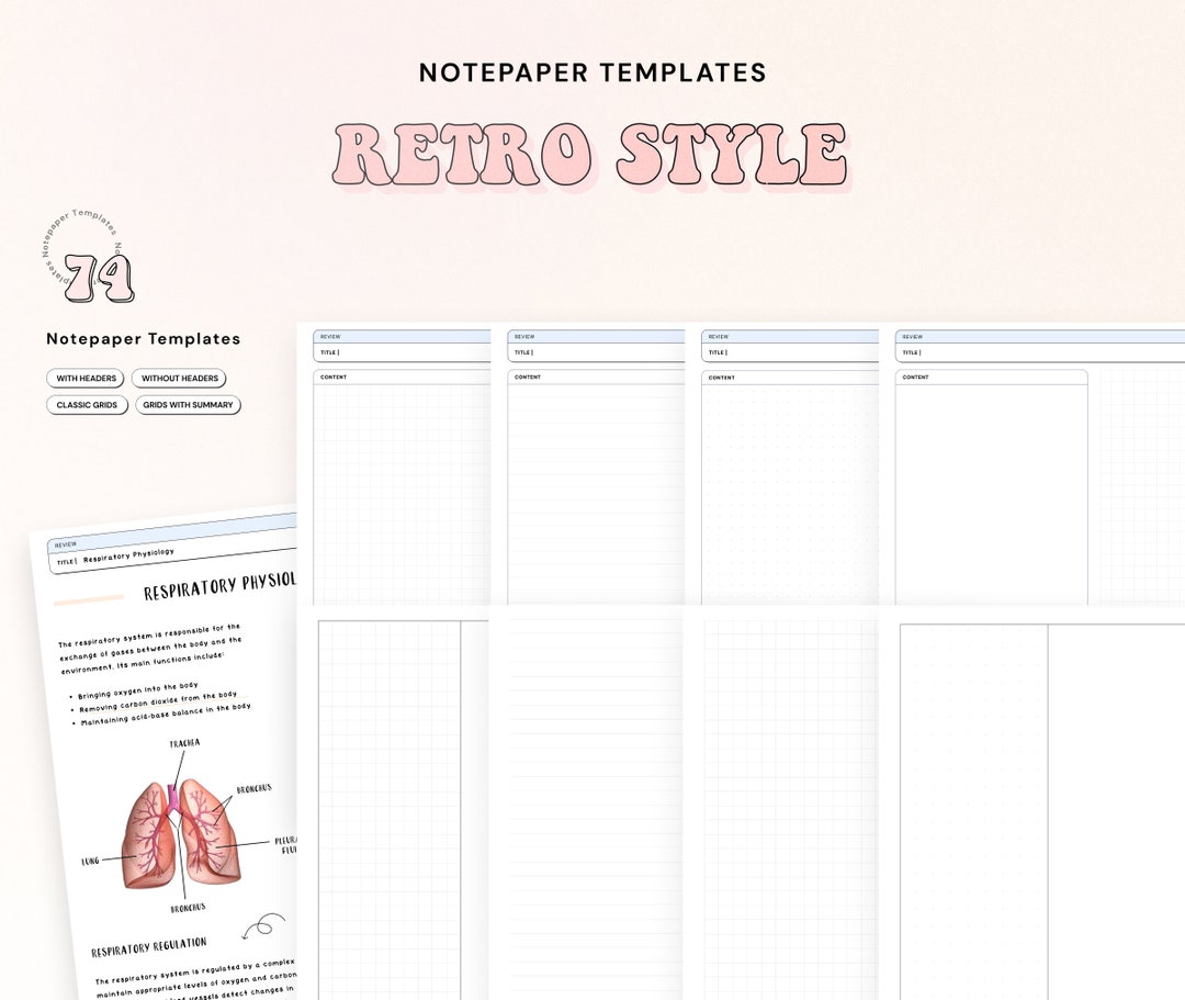 Digital Notepaper Templates Student Notes for Goodnotes Noteshelf ...
