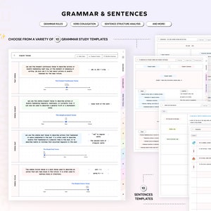 Language Learning Notebook/planner Learn Grammar Vocabulary Digital ...