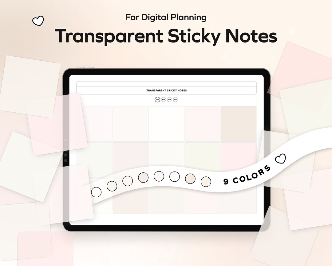 Transparent Digital Stickers for Planner Student Sticky Notes for ...