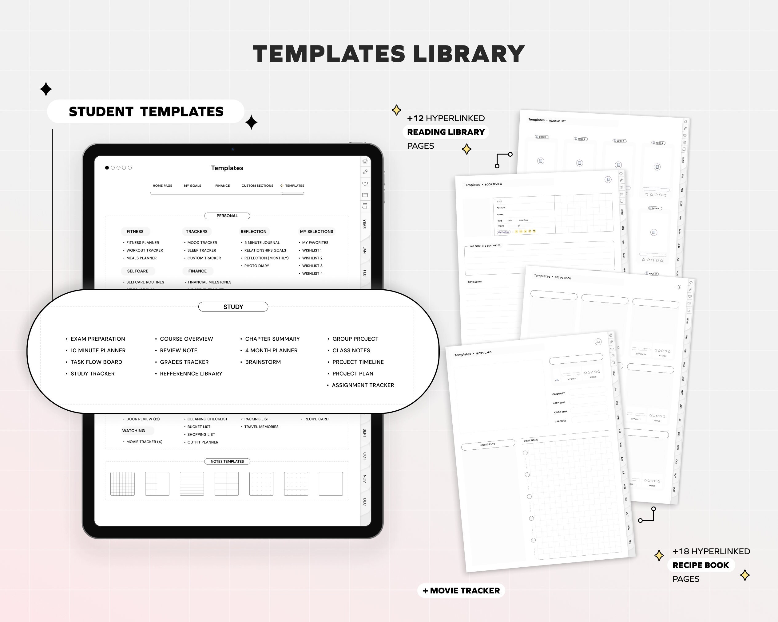 Undated Life Student Digital Planner for Goodnotes Notability iPad ...