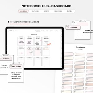 12 Student Digital Notebook Bundle, Hyperlinked Planner Notetaking for ...