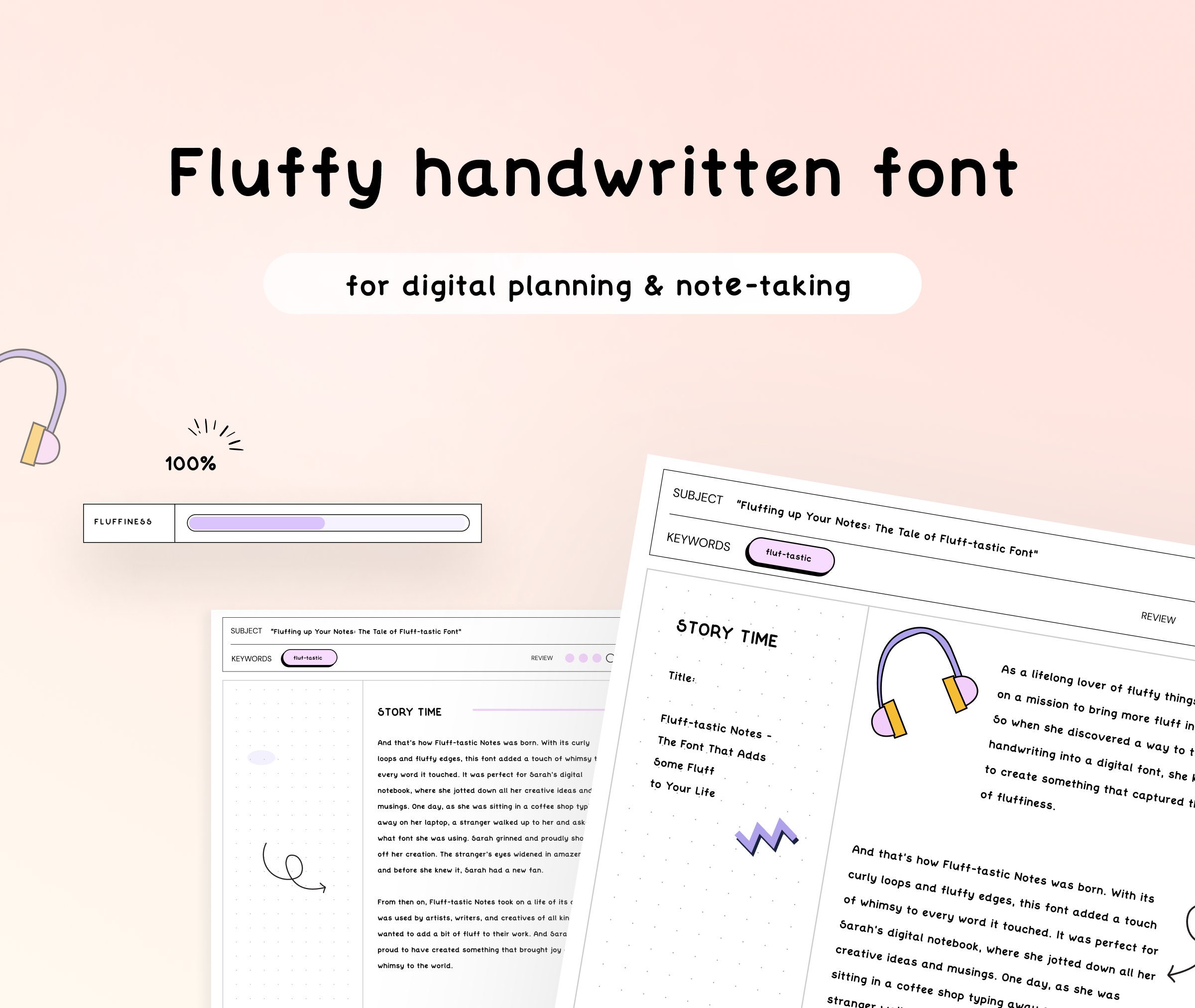 Fluffy Handwritten Font, Digital Planner Font, Handwritting Font for ...